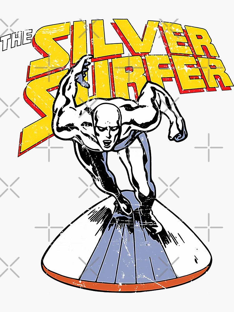 "Retro Silver Surfer" Sticker for Sale by arfabasoko | Redbubble