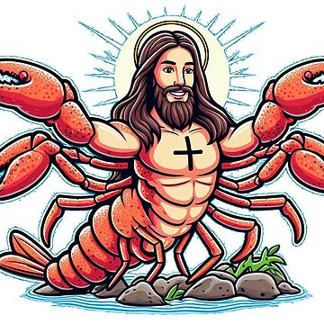"Shrimp Jesus - AI Trends" Sticker for Sale by DorsetDesigns | Redbubble
