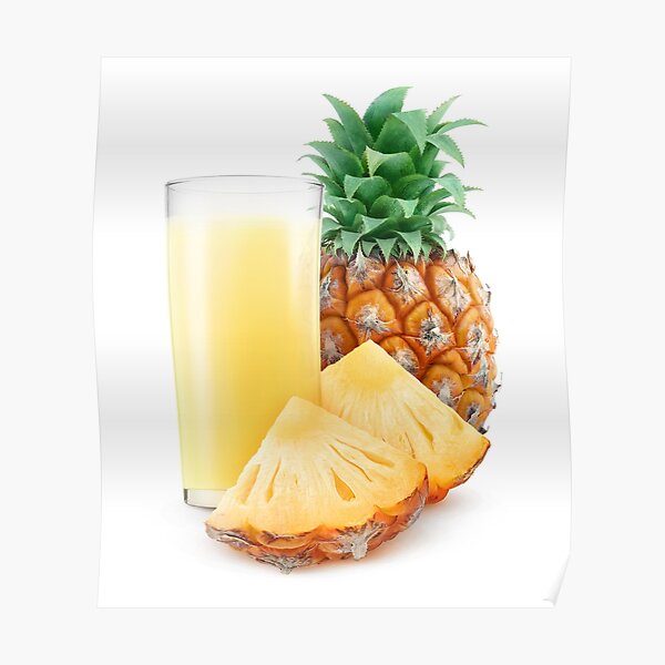 "Glass of pineapple juice" Poster by 6hands | Redbubble