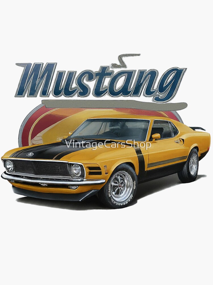 "Ford Mustang" Sticker for Sale by VintageCarsShop | Redbubble