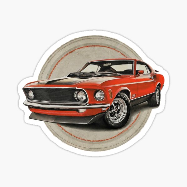"Ford Mustang" Sticker for Sale by VintageCarsShop | Redbubble