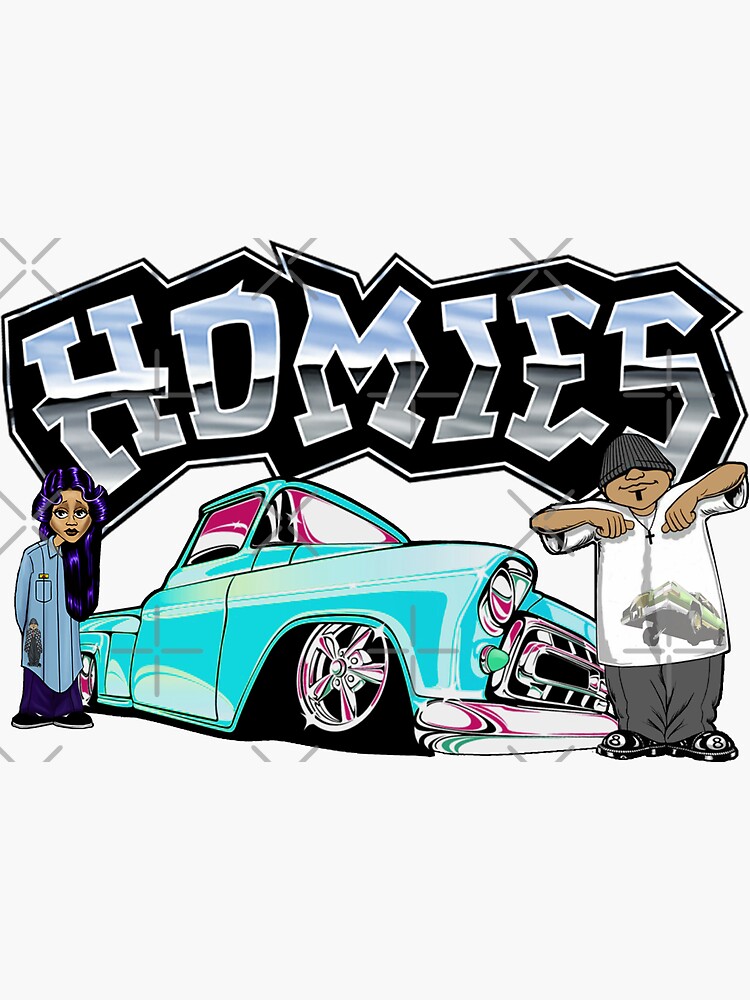 "Lowrider Lil Homies 90s Chicano" Sticker for Sale by EnviousObjects2 ...