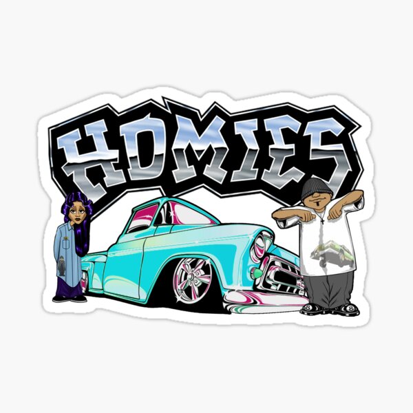 "Lowrider Lil Homies 90s Chicano" Sticker for Sale by EnviousObjects2 ...
