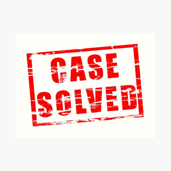 "Digital composite - red stamp effect - Case solved" Art Print by ...