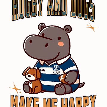 "Rugby Union Hippo" Sticker for Sale by LemuellTrends | Redbubble