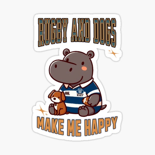"Rugby Union Hippo" Sticker for Sale by LemuellTrends | Redbubble