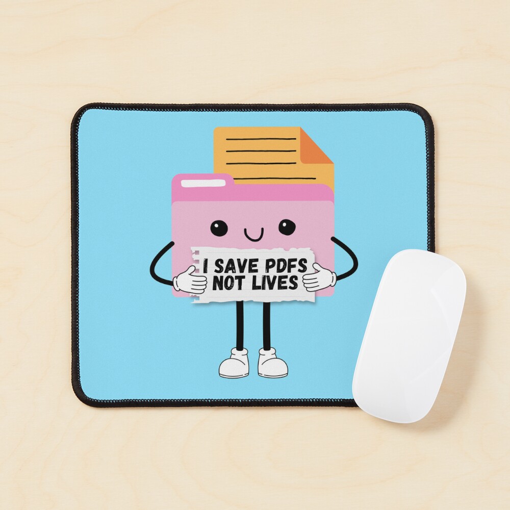 "I Save PDFs Not Lives Cute Funny Graphic Icon " Sticker for Sale by ...