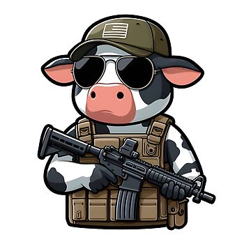 "Tactical Cow" Sticker for Sale by RAWLIFEGRAPHIC | Redbubble