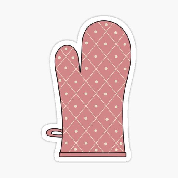 "Pink oven glove sticker. Oven glove. Kitchen glove." Sticker for Sale ...