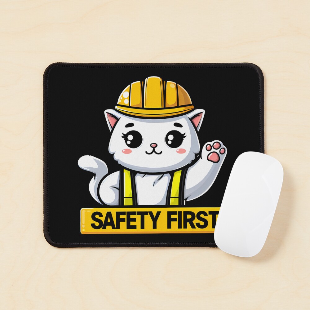 "Safety First Cat" Sticker for Sale by olegsh7 | Redbubble