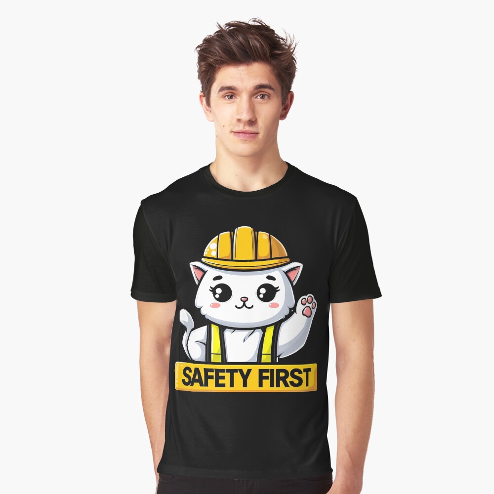 "Safety First Cat" Sticker for Sale by olegsh7 | Redbubble