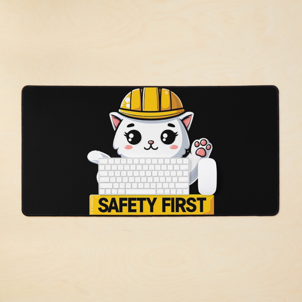 "Safety First Cat" Sticker for Sale by olegsh7 | Redbubble
