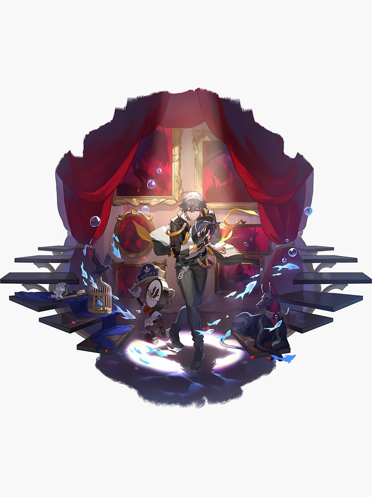 "Caelus Male Trailblazer Harmony Splash Art, Honkai Star Rail" Sticker ...