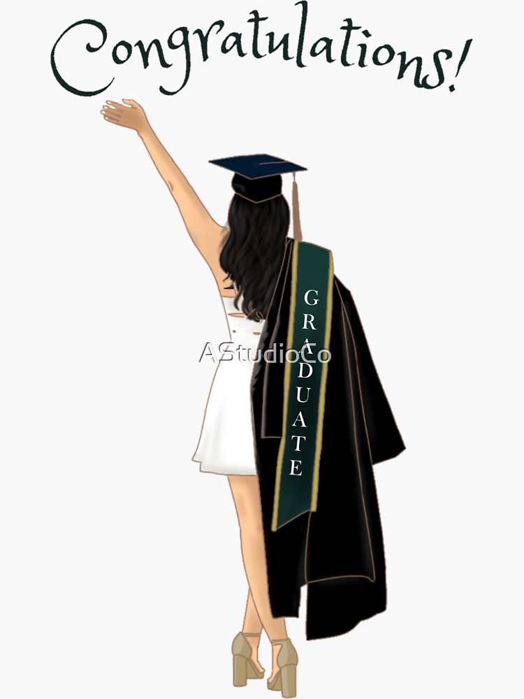 "Sticker Girl Graduate" Sticker for Sale by AStudioCo | Redbubble