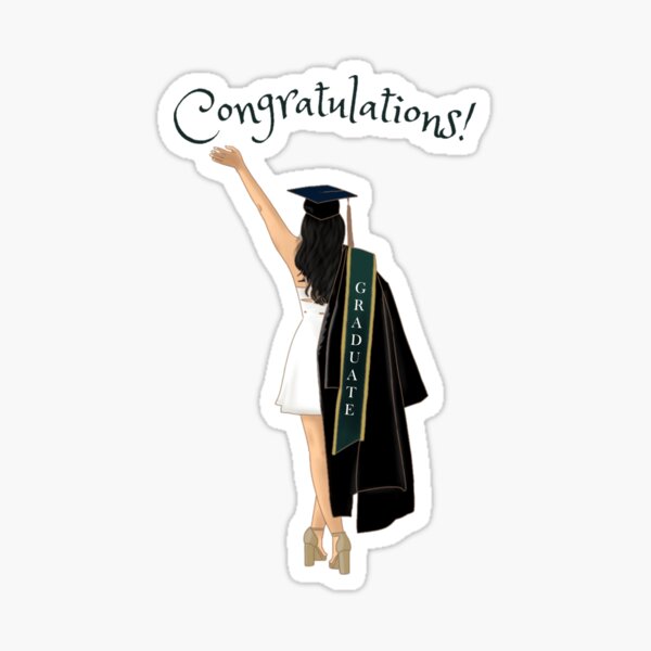 "Sticker Girl Graduate" Sticker for Sale by AStudioCo | Redbubble
