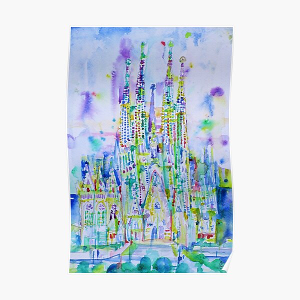 "SAGRADA FAMILIA - watercolor painting" Poster by lautir | Redbubble