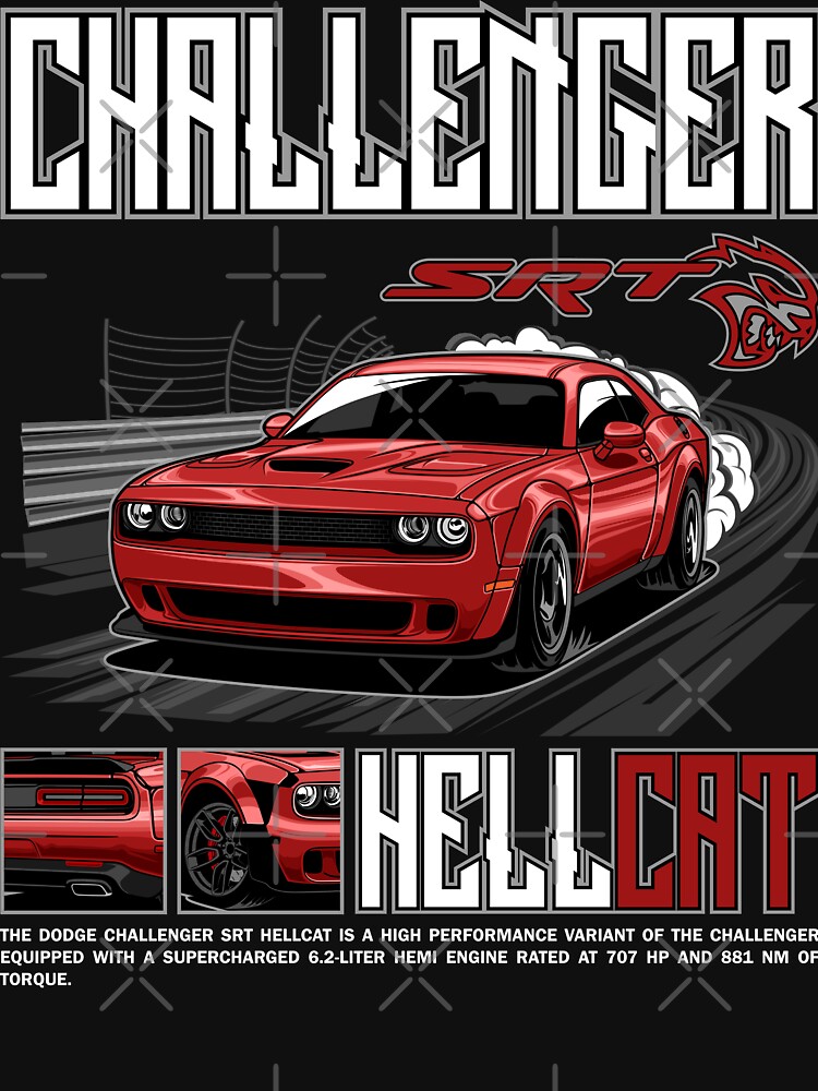 "Challenger SRT Hellcat" Essential T-Shirt for Sale by idrdesign | Redbubble