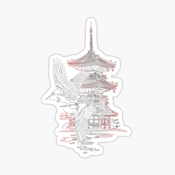 "Japanese temple @Marte" Sticker for Sale by lartedimarte | Redbubble