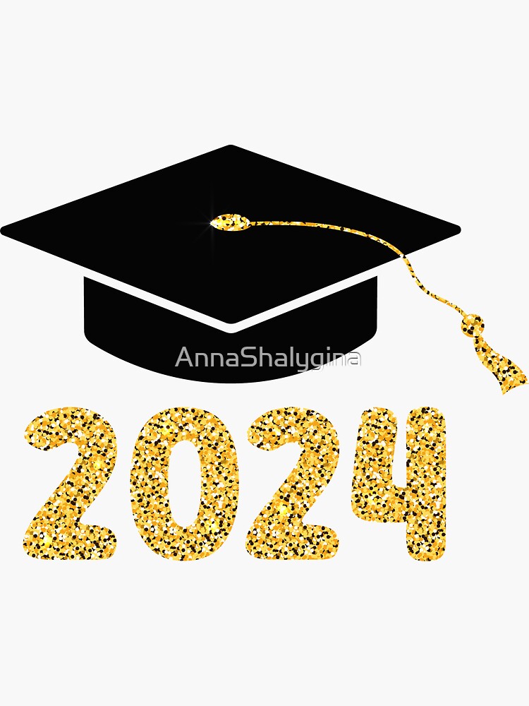 "Graduation 2024. Graduate Cap Glitter Print" Sticker for Sale by ...