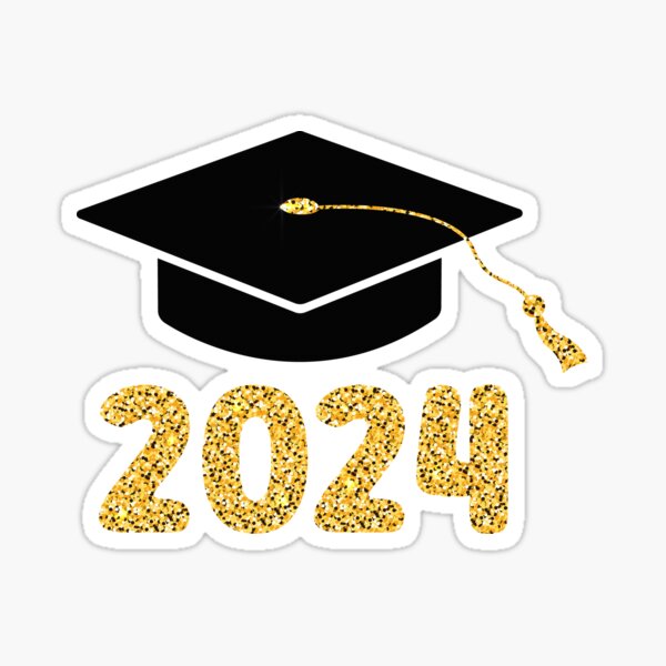 "Graduation 2024. Graduate Cap Glitter Print" Sticker for Sale by ...