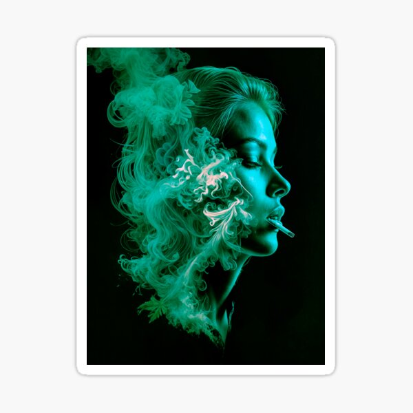 "Smoking girl" Sticker for Sale by GreenKingShop | Redbubble