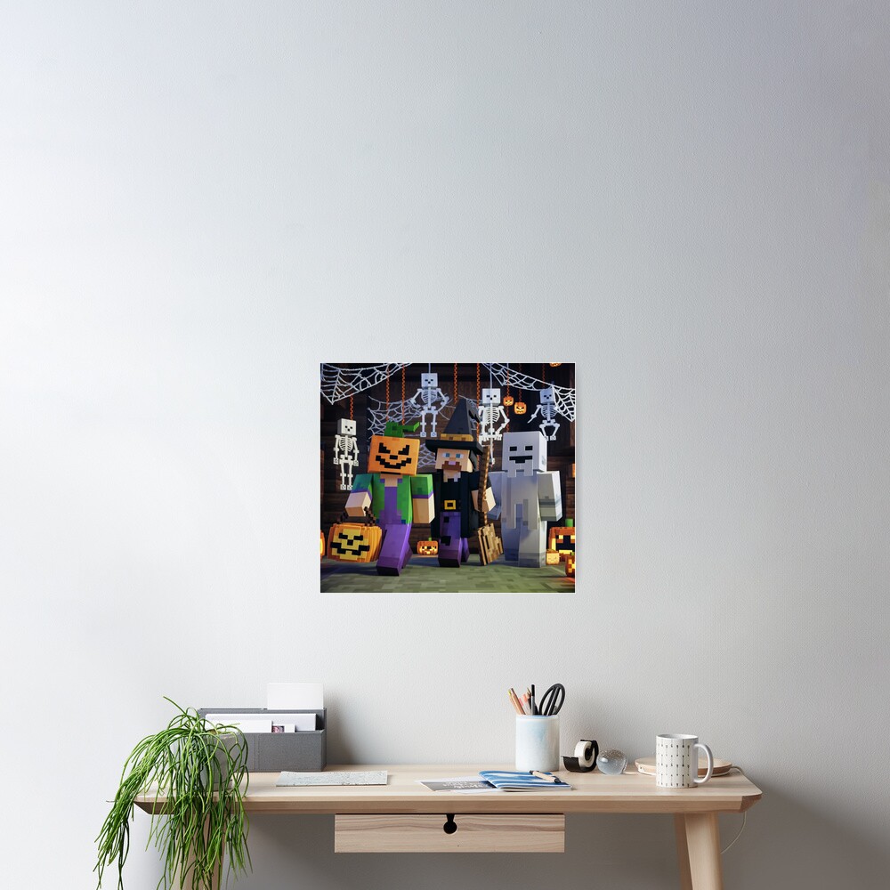 "A fun and spooky Minecraft scene" Sticker for Sale by Thompika | Redbubble