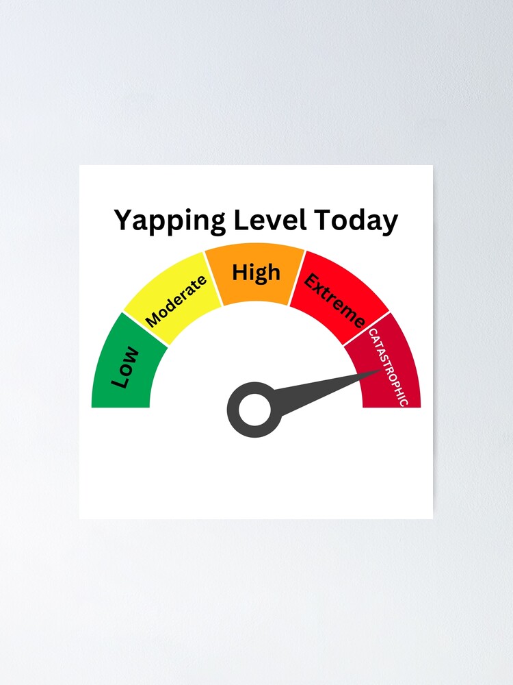 "professional yapper yapping level meter funny meme" Poster for Sale by ...