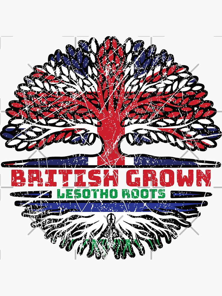 "Lesotho British UK Tree Roots Flag" Sticker for Sale by FlagX | Redbubble