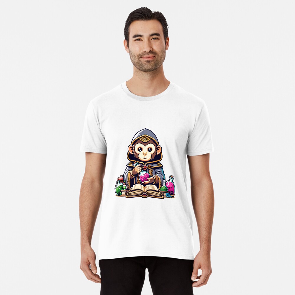 "Alchemist Monkey: Mystical Potions and Ancient Scrolls" Sticker for ...