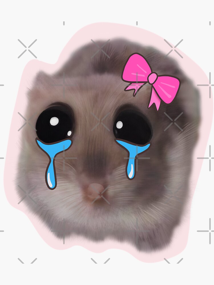 Pegatina for Sale con la obra «Hámster triste con ojos grandes y un ...