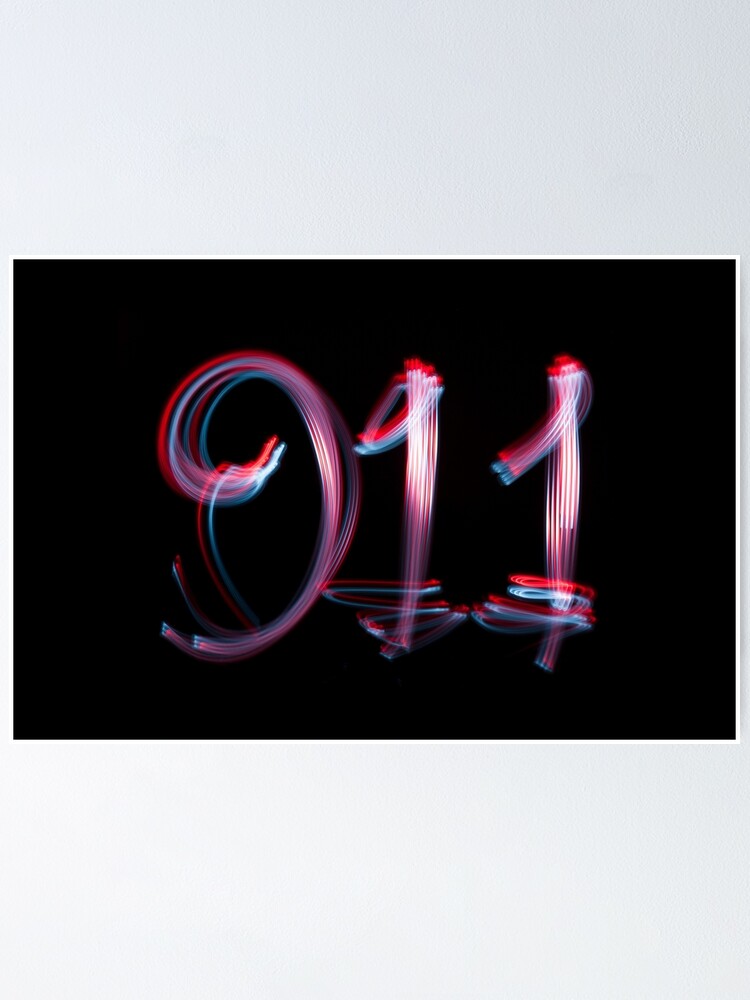 "Emergency number 911 written with cycle lights" Poster for Sale by ...