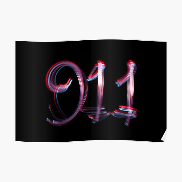 "Emergency number 911 written with cycle lights" Poster for Sale by ...