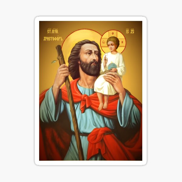 "Saint Christopher, Orthodox icon " Sticker for Sale by orthodox-icon ...