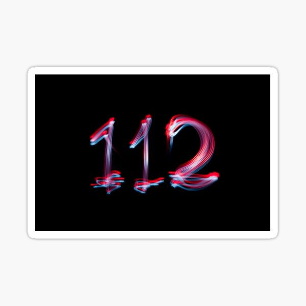 "Emergency number 112 written with cycle lights" Sticker for Sale by ...