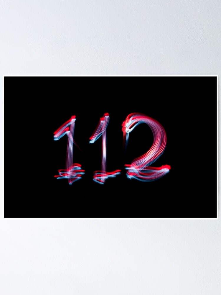 "Emergency number 112 written with cycle lights" Poster by stuwdamdorp ...
