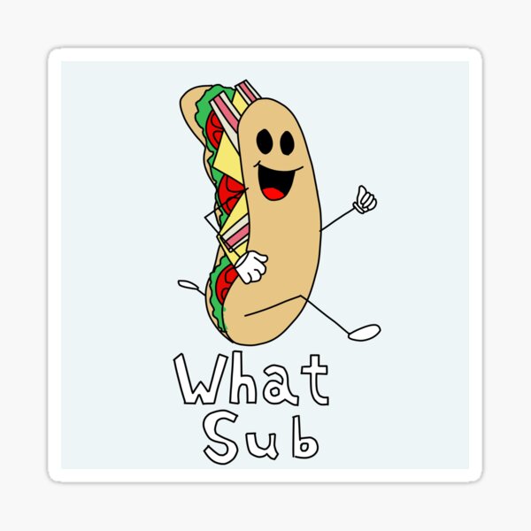 "What Sub" Sticker for Sale by dominiccivilart | Redbubble