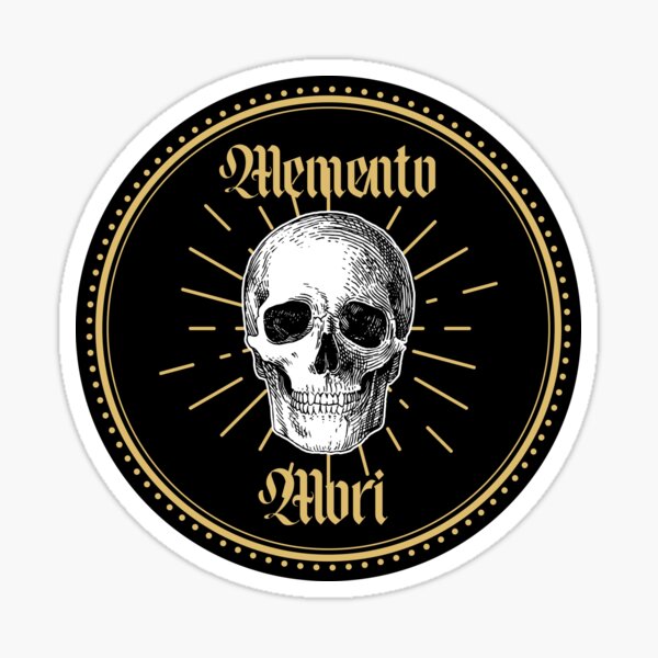 "Memento Mori Black" Sticker for Sale by kairos-design | Redbubble