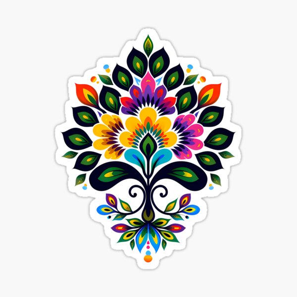 "Polish Flowers Pattern | wycinanki | Folklore | Folk Art" Sticker for ...