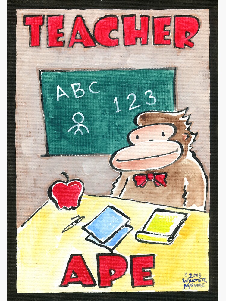 "Teacher Ape" Sticker by WalterMoore | Redbubble