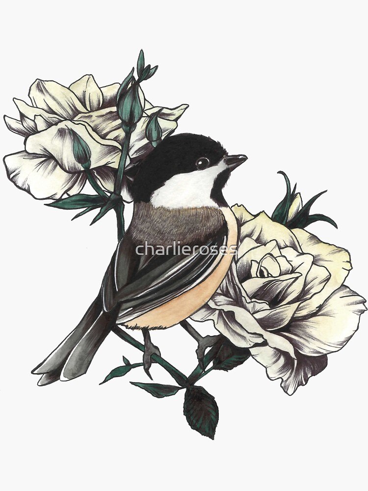 "Chickadee" Sticker for Sale by charlieroses | Redbubble