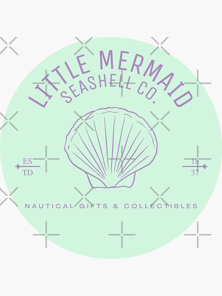 "Little Mermaid Seashell Co." Sticker for Sale by lampblacknbone ...