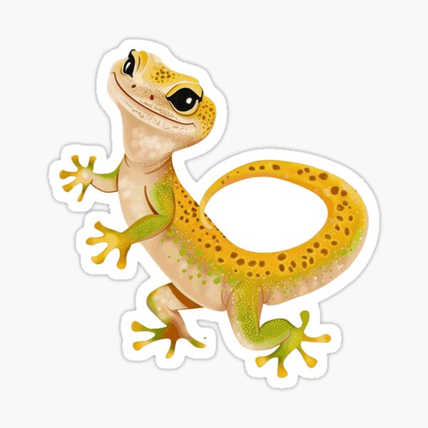 "Dancing Leopard Gecko" Sticker for Sale by HausKatz | Redbubble