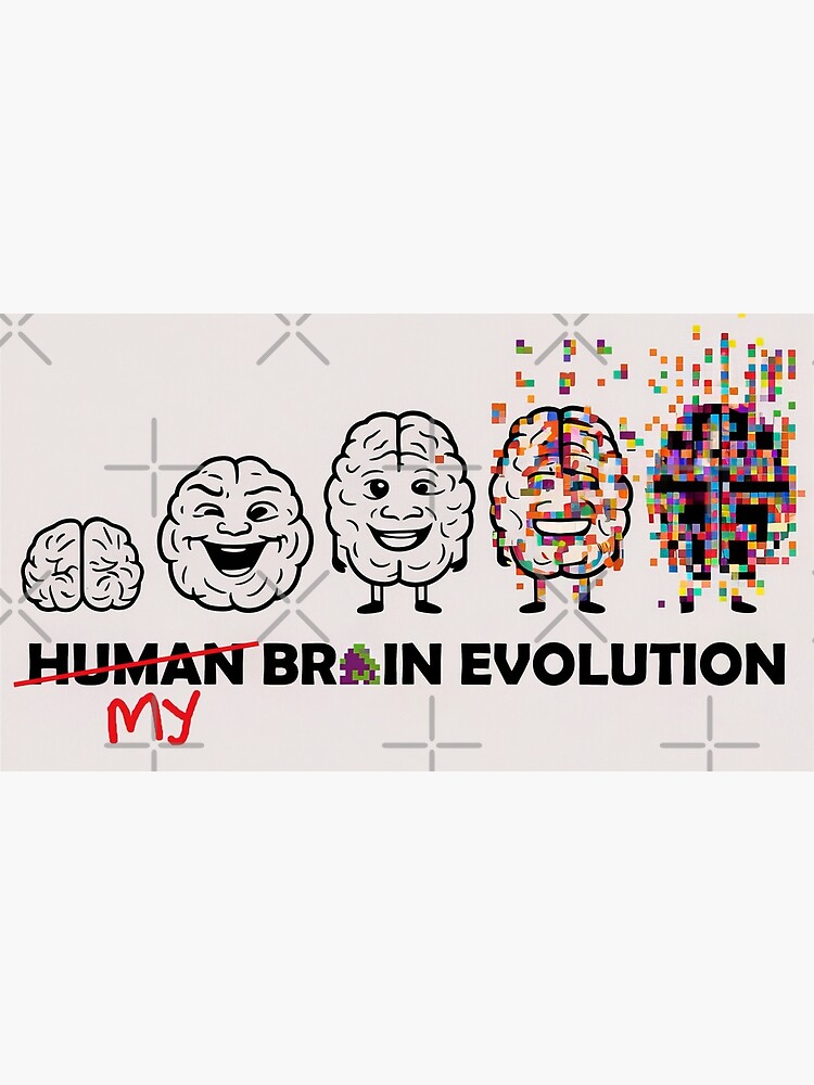 "human brain evolution brainrot meme" Poster for Sale by digilabs ...