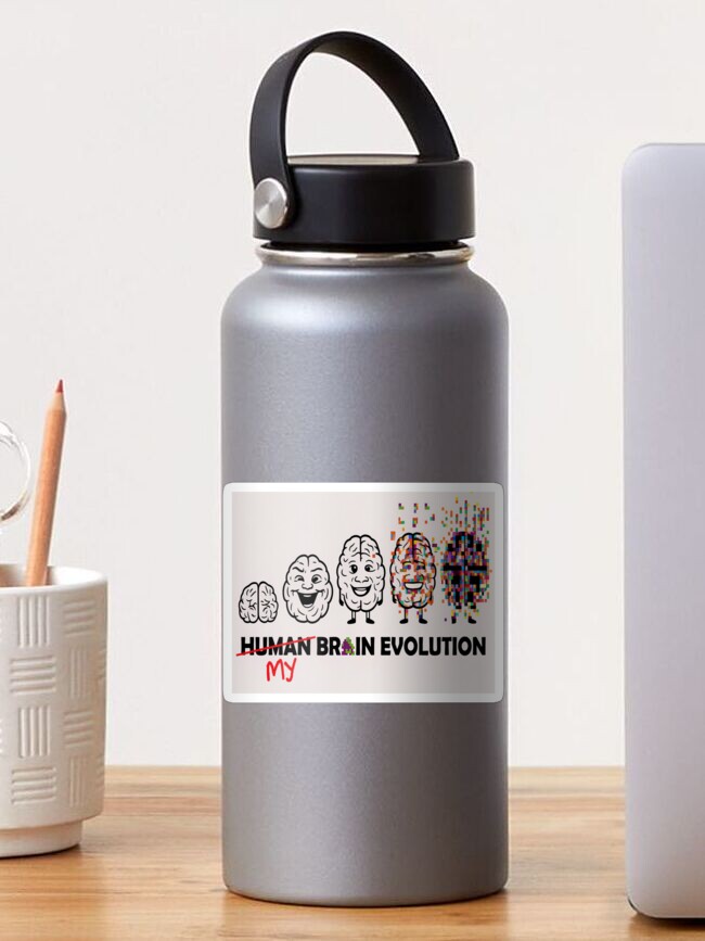 "human brain evolution brainrot meme" Sticker for Sale by digilabs ...