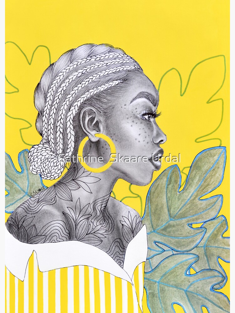 "Yellow braided girl" Sticker for Sale by caturdal | Redbubble