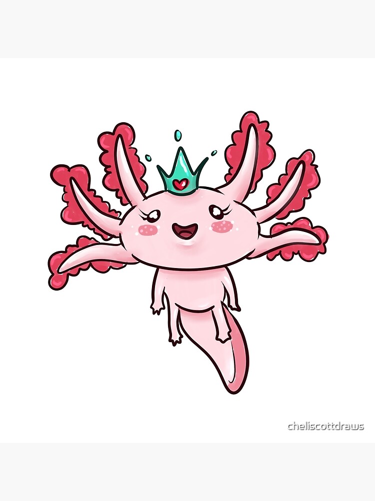 "Axolotl Princess" Poster for Sale by cheliscottdraws | Redbubble