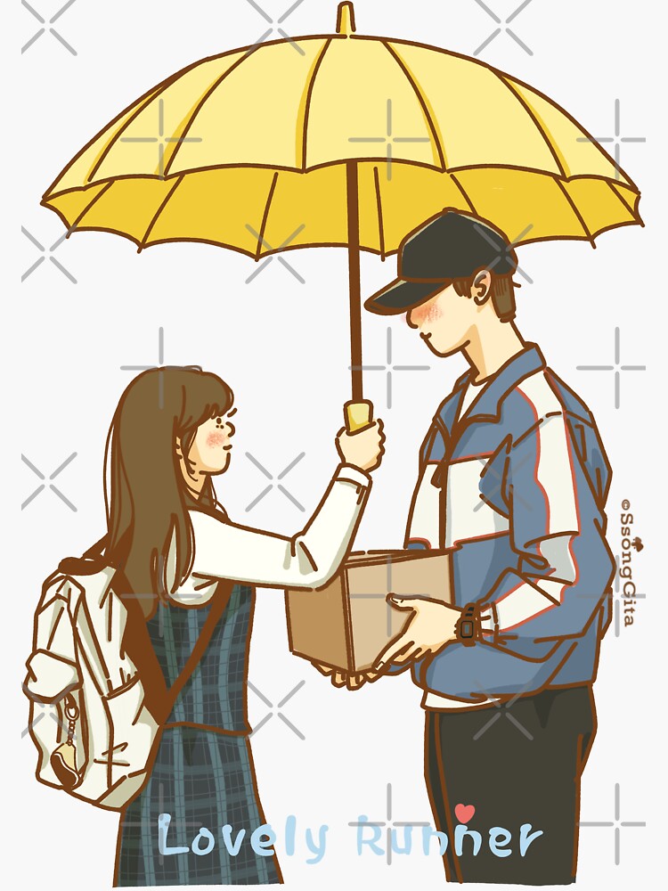 "Lovely Runner K-Drama Illustration Art" Sticker for Sale by SsongGita ...