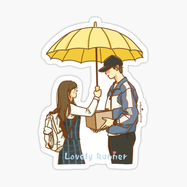 "Lovely Runner K-Drama Illustration Art" Sticker for Sale by SsongGita ...