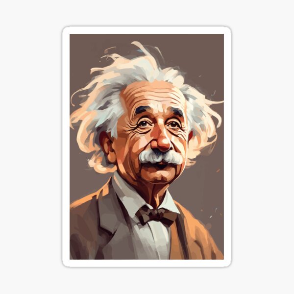 "Portrait of Albert Einstein" Sticker for Sale by i-portraits | Redbubble