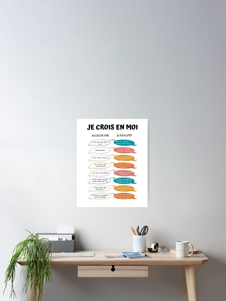 "Affirmation poster for kid's self-confidence, in French" Poster by ...